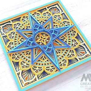 Compass Mandala SVG Dxf, Layered Compass Svg, Shadowbox Compass Paper ...