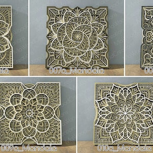 10x10 Mandala Bundle Vol.2, 3D Layered Mandala SVG Bundle, Multi-layer ...