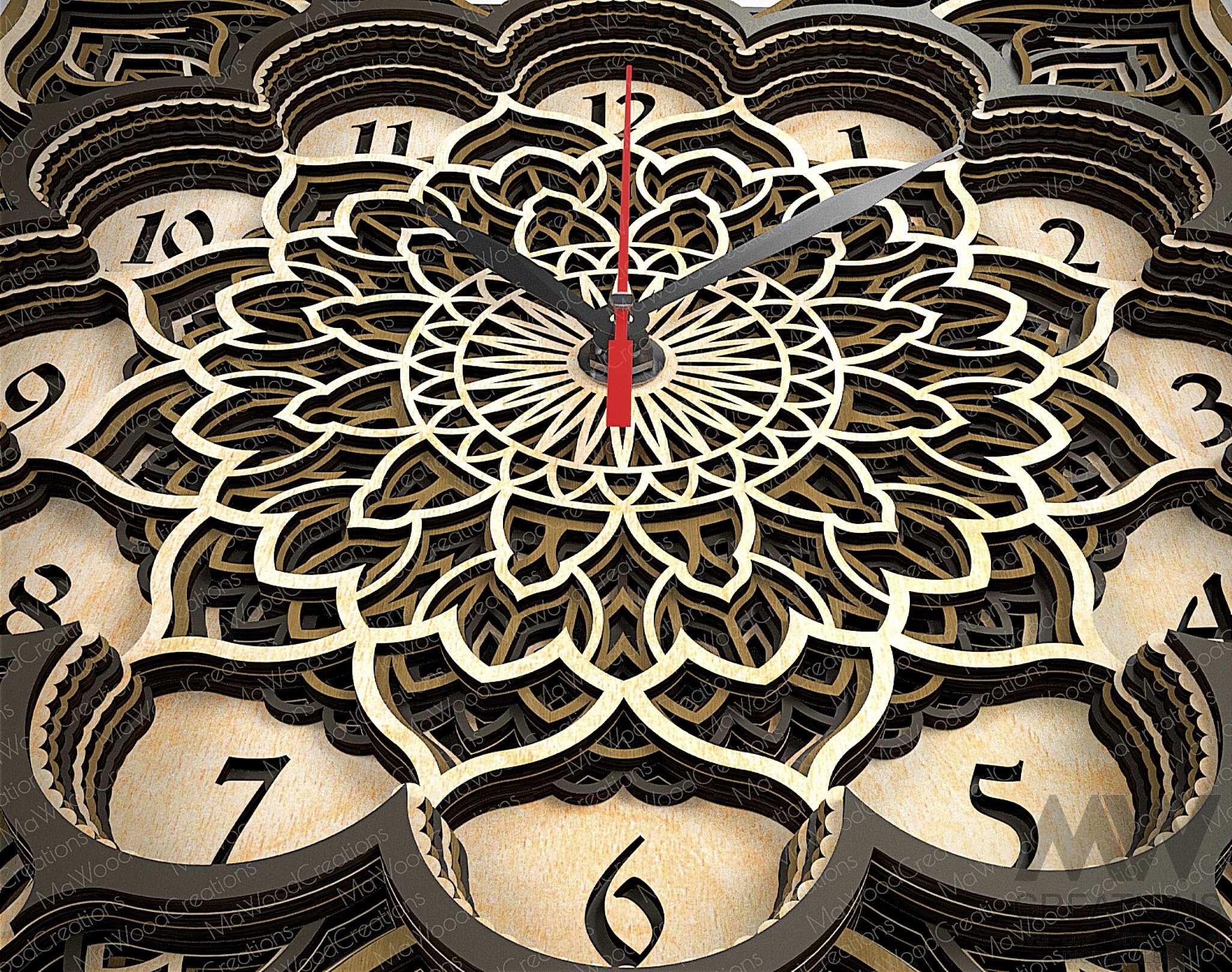 9 Layer Clock Svg 3d Layer Svg Clock Laser Cut Multi-layer - Etsy UK