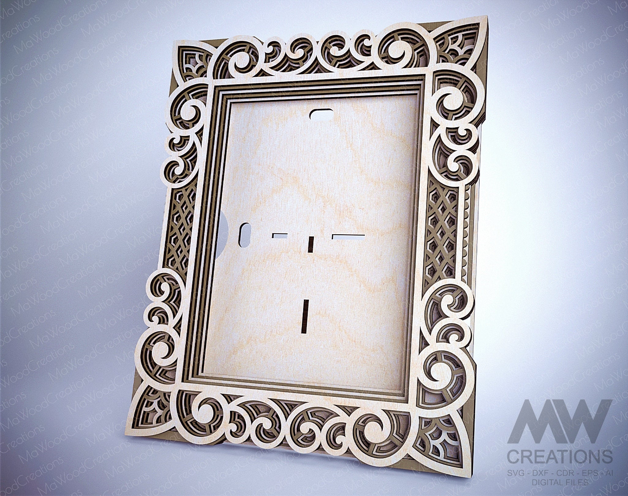 5x7 Picture Frame Laser Cut Files Layered Frame SVG DXF - Etsy