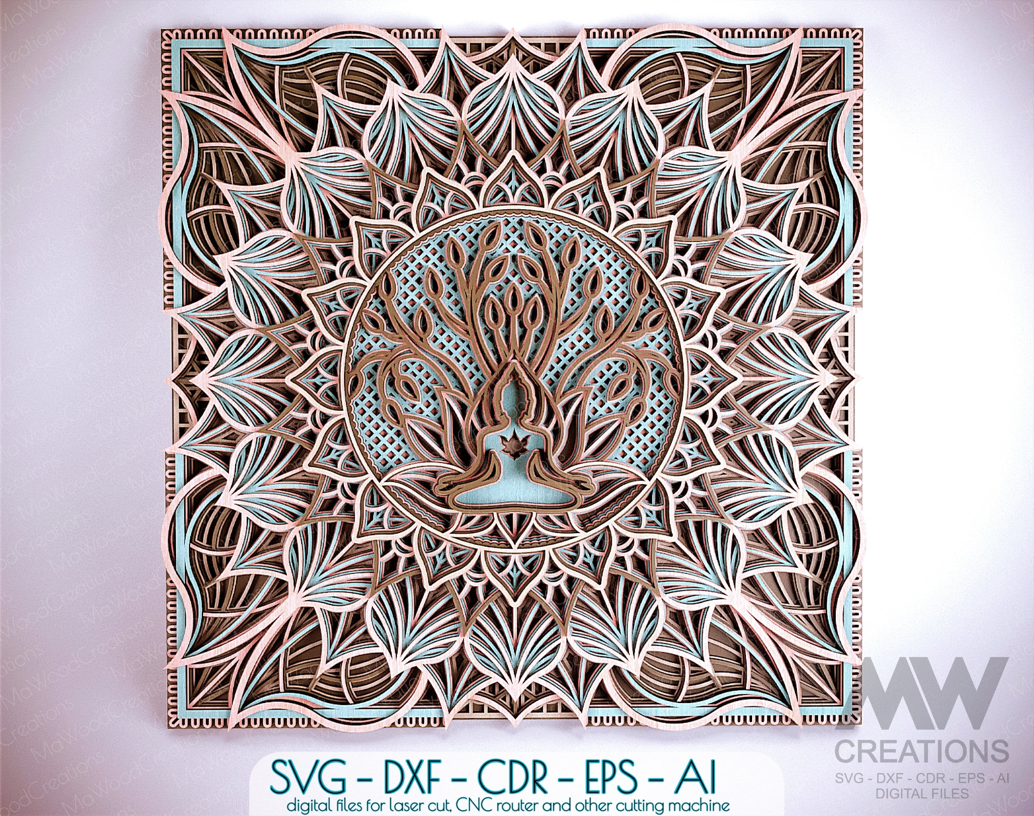 Tree of Life Layered SVG DXF Tree of Life Layer Mandala - Etsy