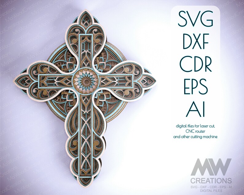 3D SVG Mandala Cross SVG Laser Cut Cross Christian Cross SVG - Etsy