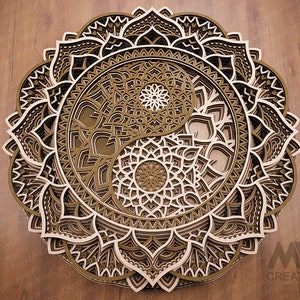 Yin Yang Mandala SVG Dxf, Yin-yang Mandala Laser Cut, Cnc Laser Yin ...
