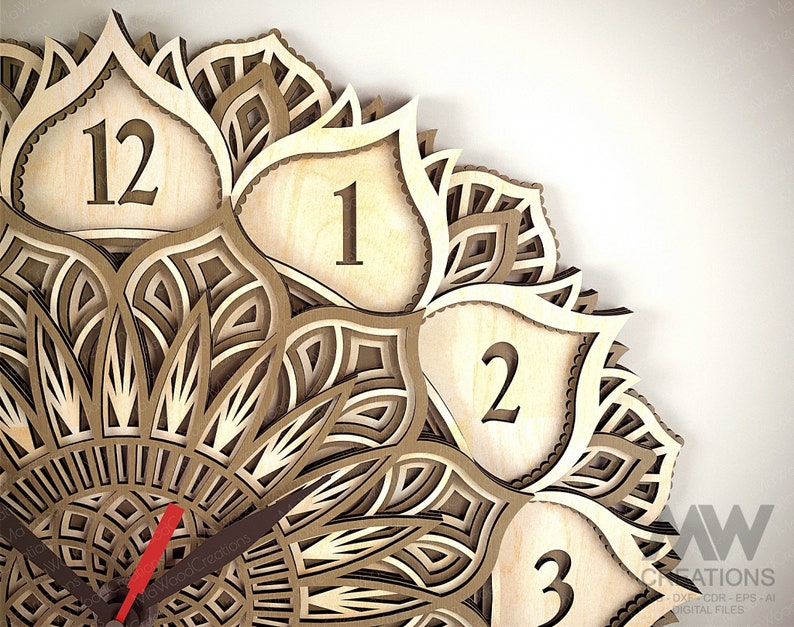 Laser Cut Clock Svg Dxf 5 Layer Clock Cut Files Laser Cut - Etsy