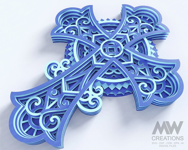 Christian Cross SVG Layered Mandala Cross Laser Cut Cross - Etsy