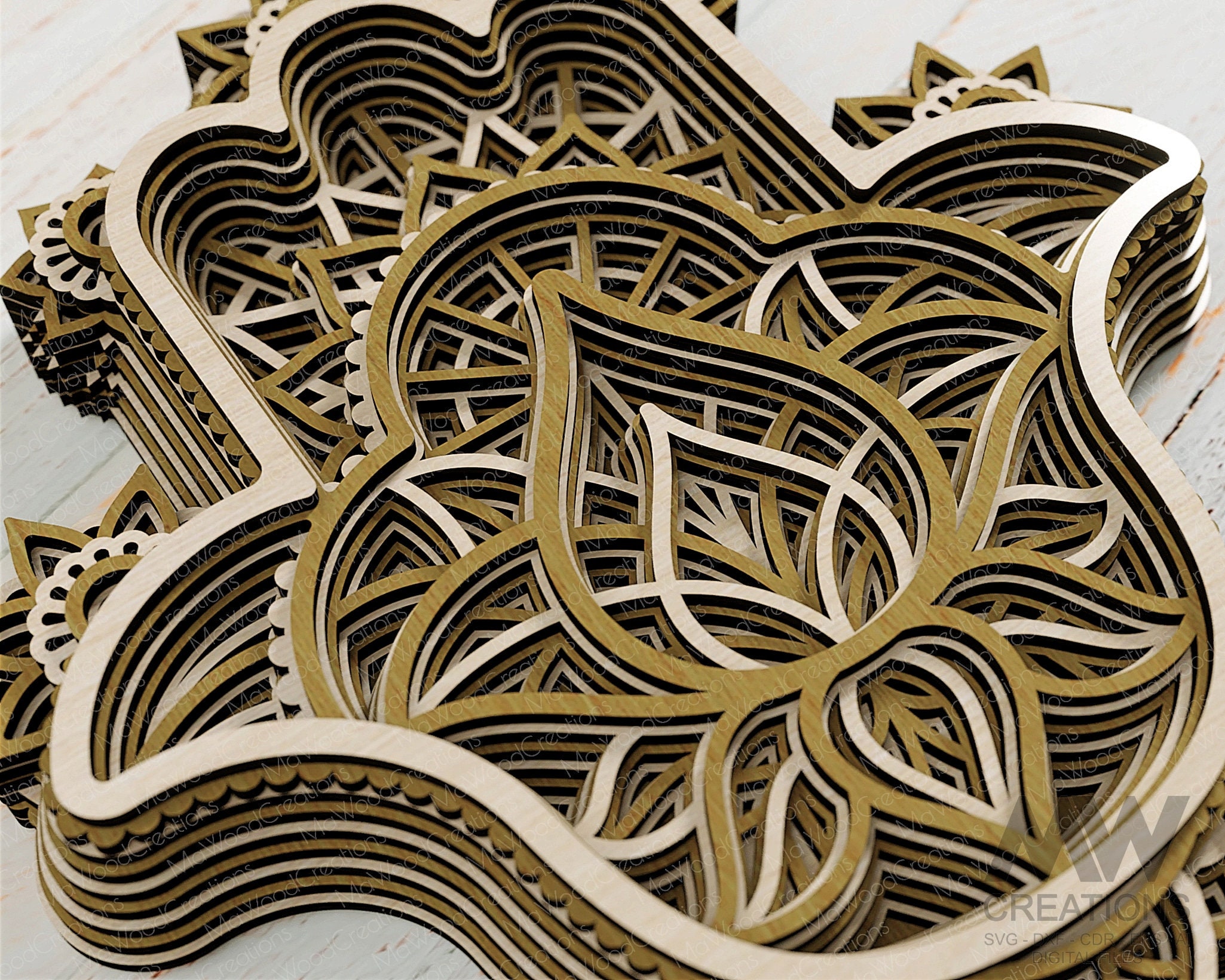 Laser Cut Hamsa Mandala Svg Dxf Multilayer Hamsa Hand Svg - Etsy