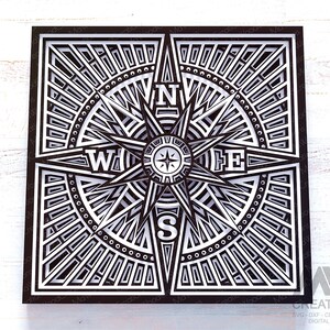 Compass SVG Multi-layered Mandala, 3d Layer Compass Mandala Svg, Shadow ...