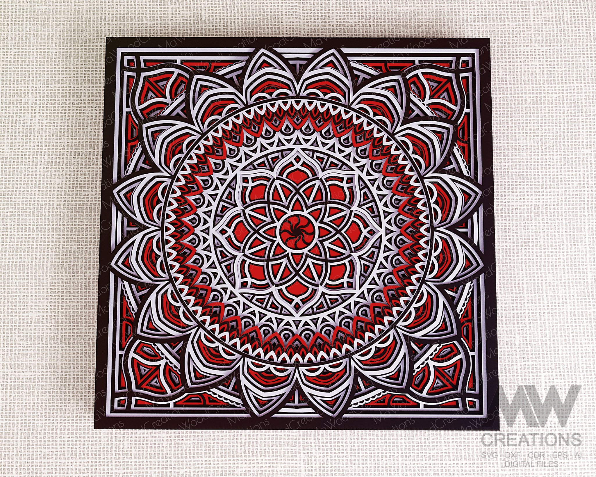 3D Layer Mandala SVG Flower Mandala Paper Cutting Template - Etsy