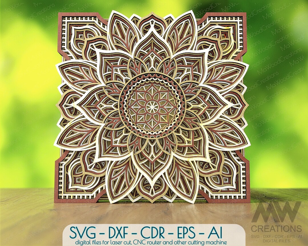 Laser Cut Layered Mandala Dxf Vector File, Multi-layer Mandala Svg ...