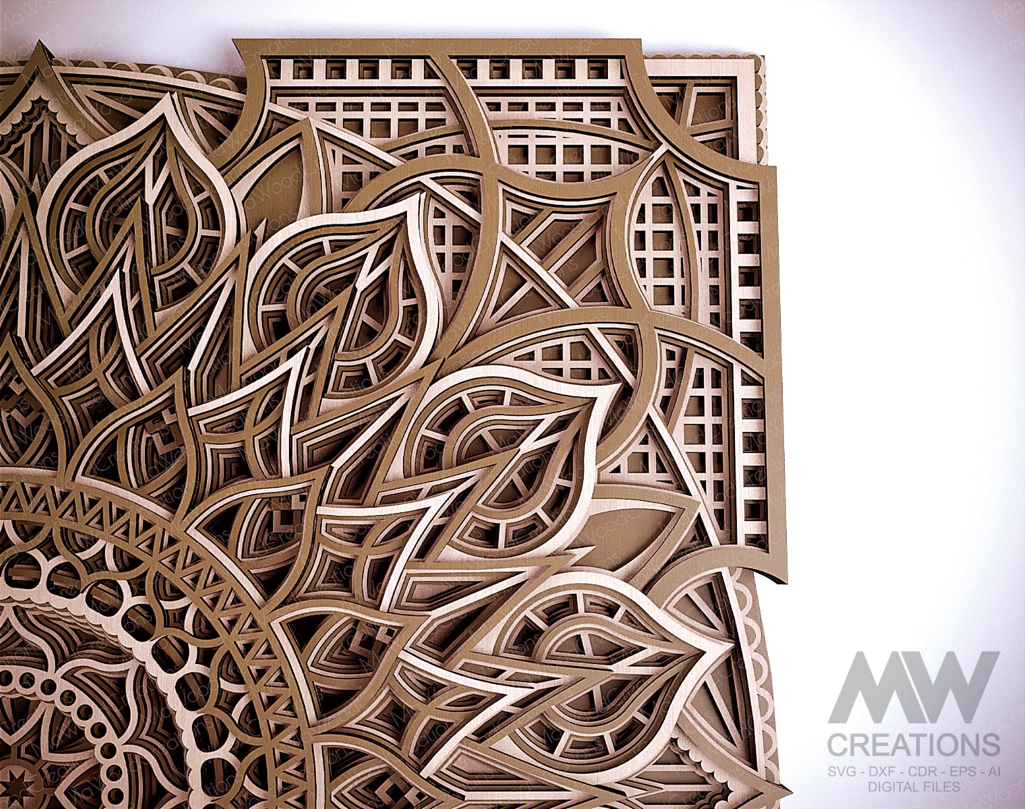 3D SVG Mandala Multi Layer Mandala SVG Dxf Cricut Circular - Etsy