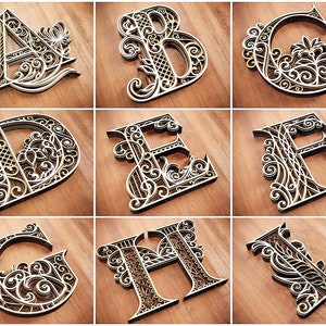 Multilayer Letters Bundle, A-Z Letters SVG Bundle, Laser Cut Letters ...