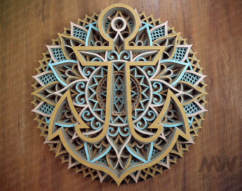 Anchor Multilayer SVG Dxf 3D SVG Anchor Mandala Cricut - Etsy