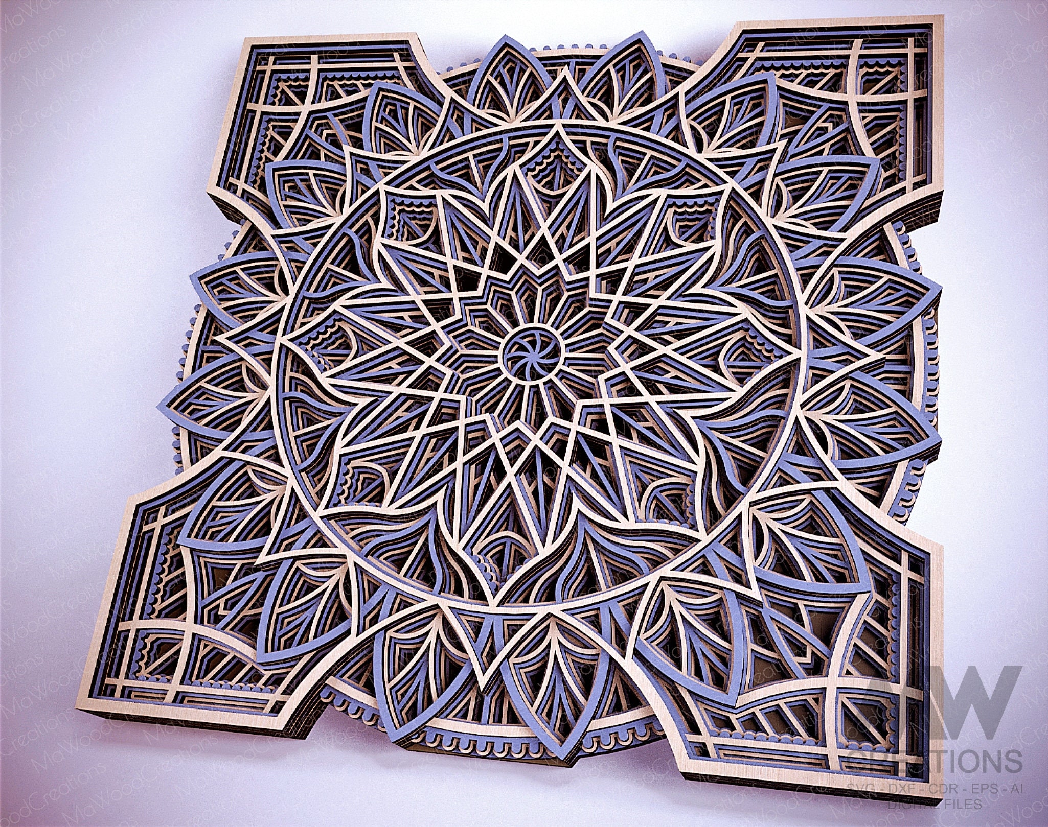7 Layer Mandala SVG Dxf Laser Cut Flower Mandala SVG - Etsy