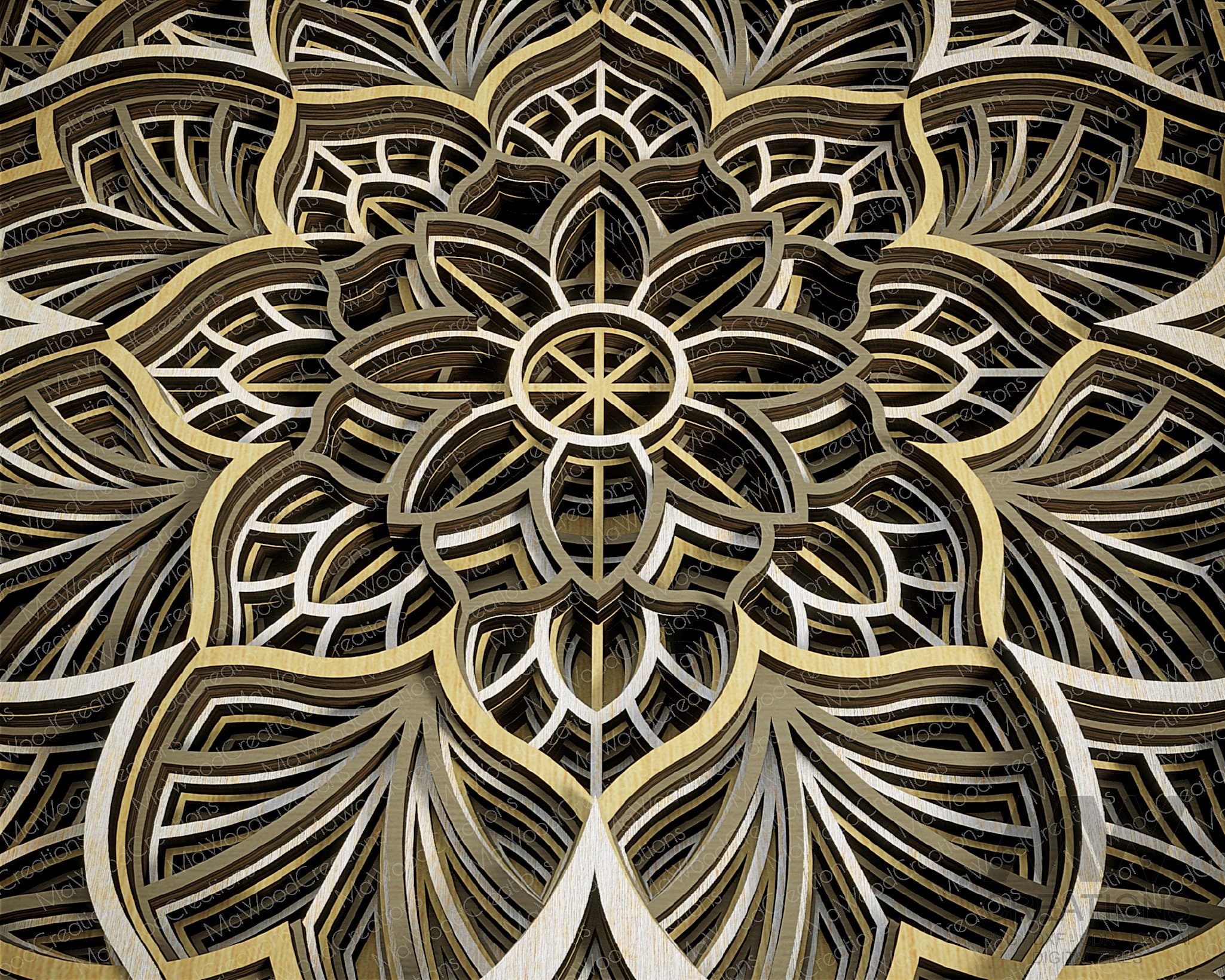 Multilayer Laser Cut Mandala SVG DXF 3D Layer Mandala SVG - Etsy