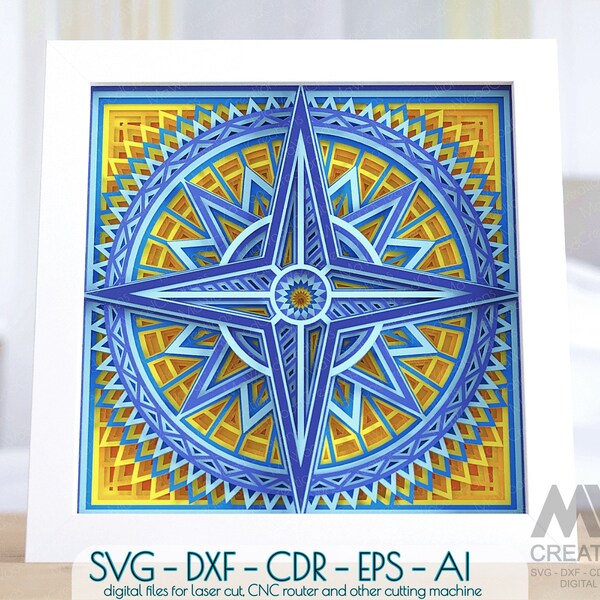 Compass Shadow Box Svg - Etsy