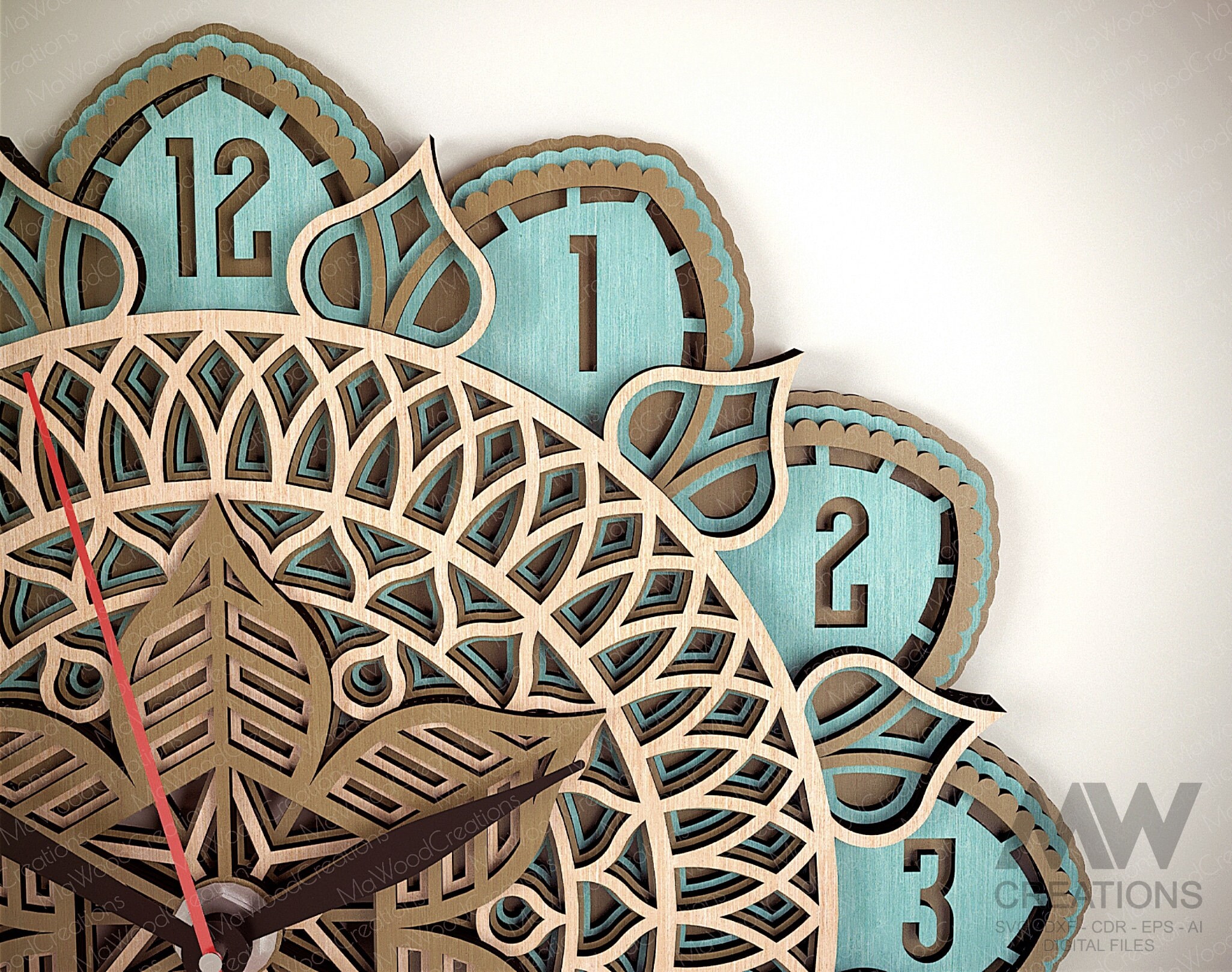 5 Layer Mandala Clock Svg 3d Layer Svg Clock Multi Layer - Etsy Singapore
