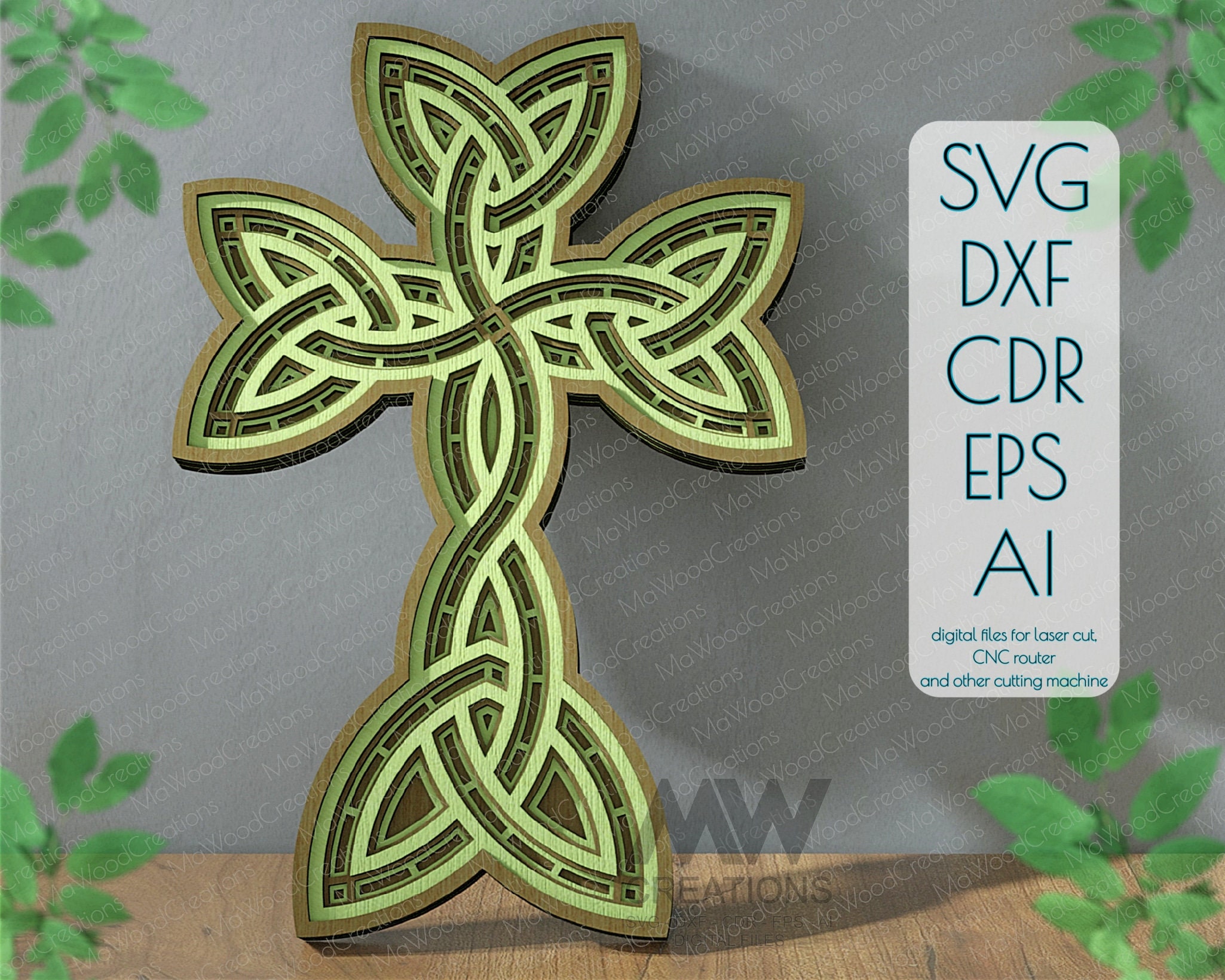 3d Layer Cross Svg Laser Cut Celtic Knot SVG Cricut Cross - Etsy
