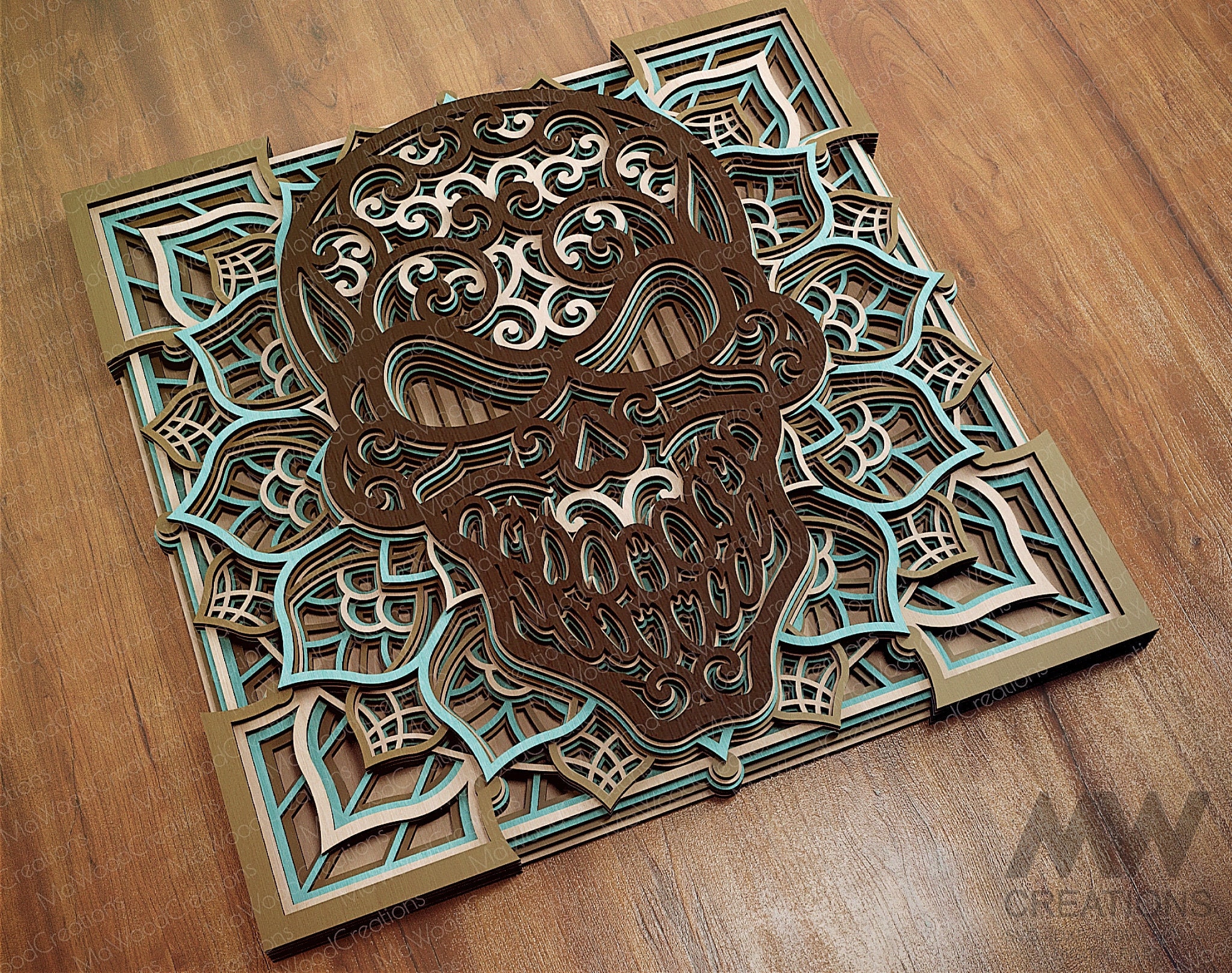 Laser Cut Multilayer Skull SVG Dxf, 3d Layer Skull Mandala, Cricut Svg ...