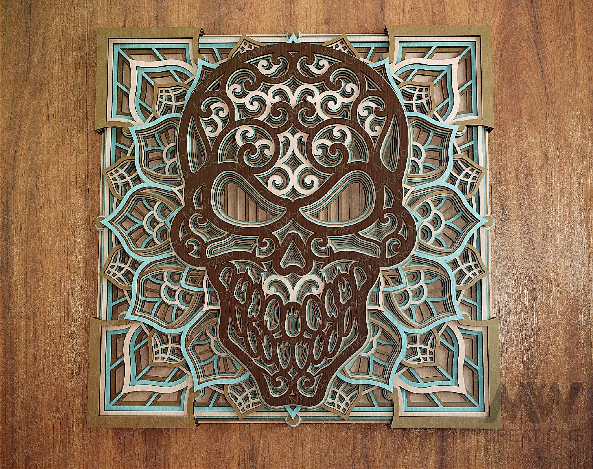 Laser Cut Multilayer Skull SVG Dxf, 3d Layer Skull Mandala, Cricut Svg ...
