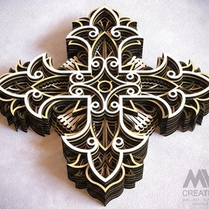 Laser Cut Cross Svg Dxf, Multi-layer Equal-armed Cross, Equilateral ...