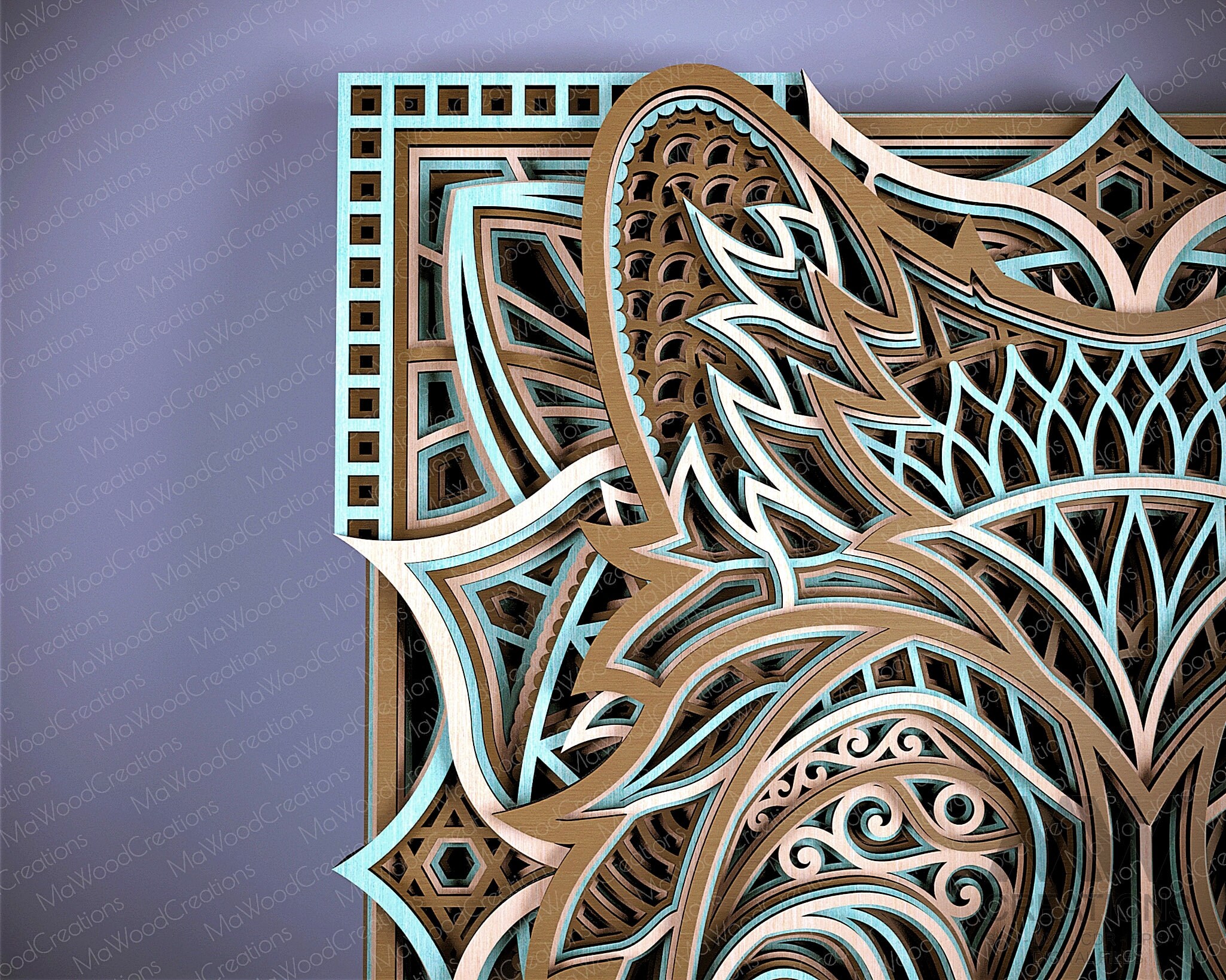 Fox Mandala Laser Cut SVG Dxf 3D SVG Fox Layered Fox Head - Etsy