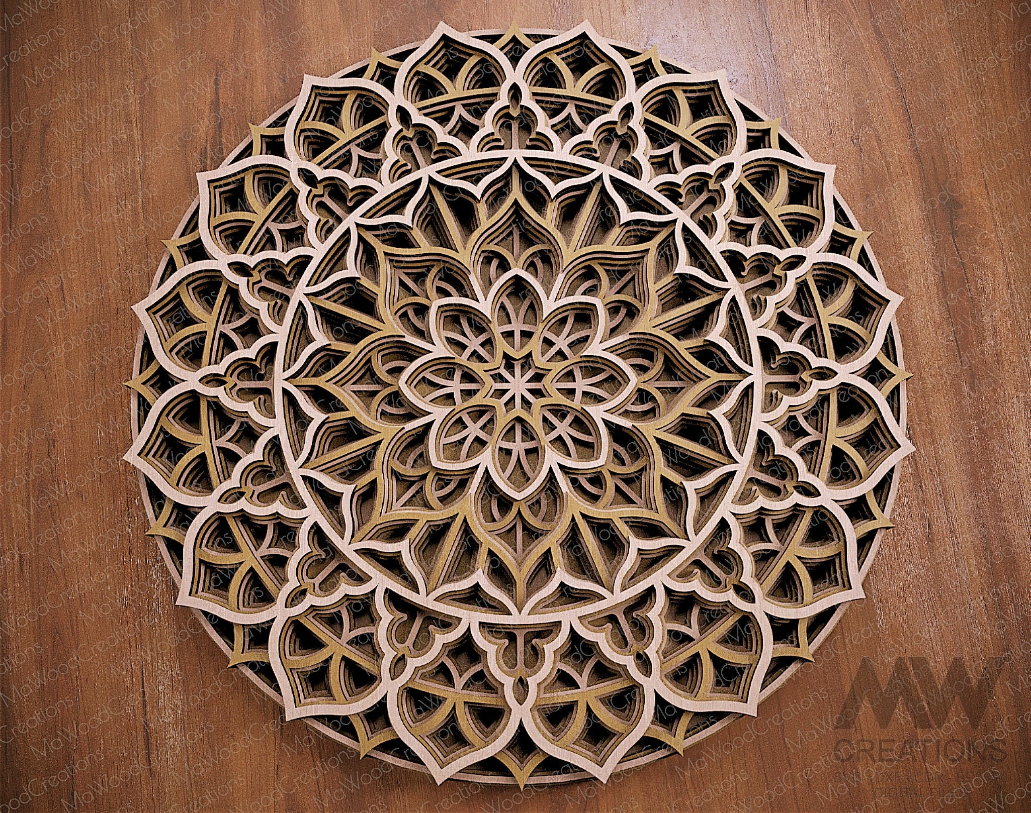 3D Layer Mandala SVG Laser Cut Multi Layer Mandala DXF - Etsy