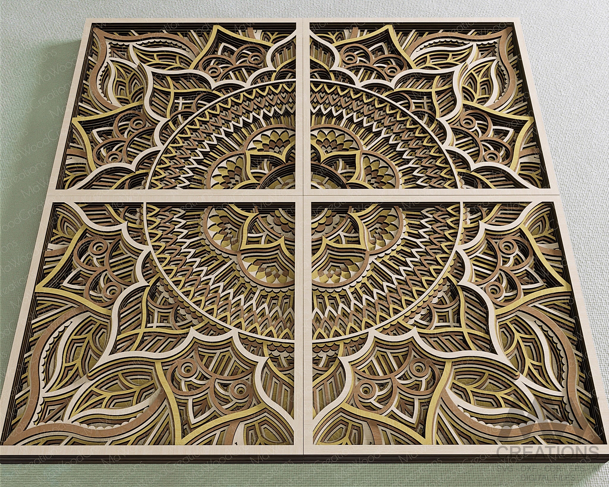 Laser Cut Multilayer Mandala SVG File 3D Layer Mandala SVG - Etsy