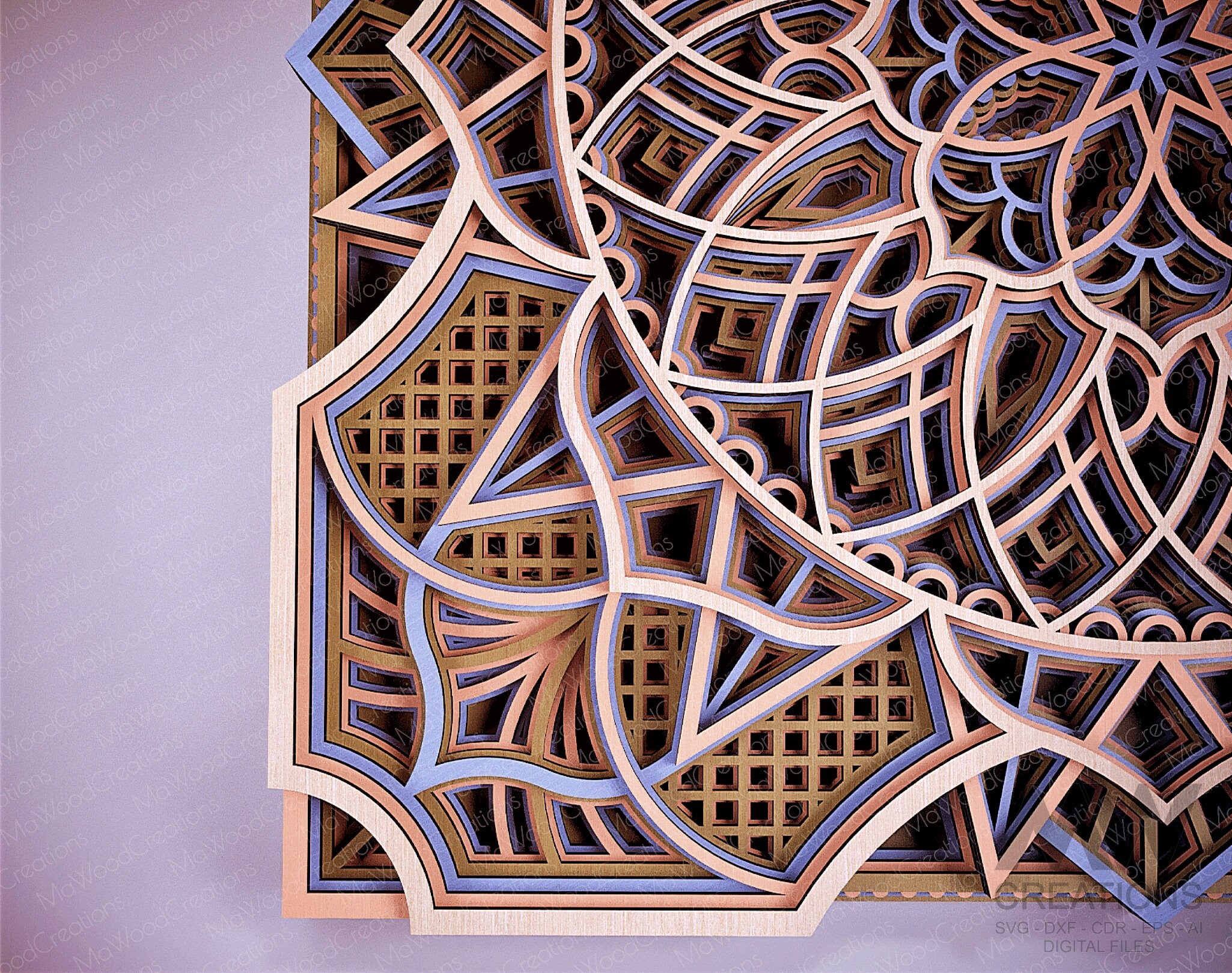Laser Cut Multilayer Mandala SVG Dxf, 3d Layered Mandala Svg, 3d SVG ...
