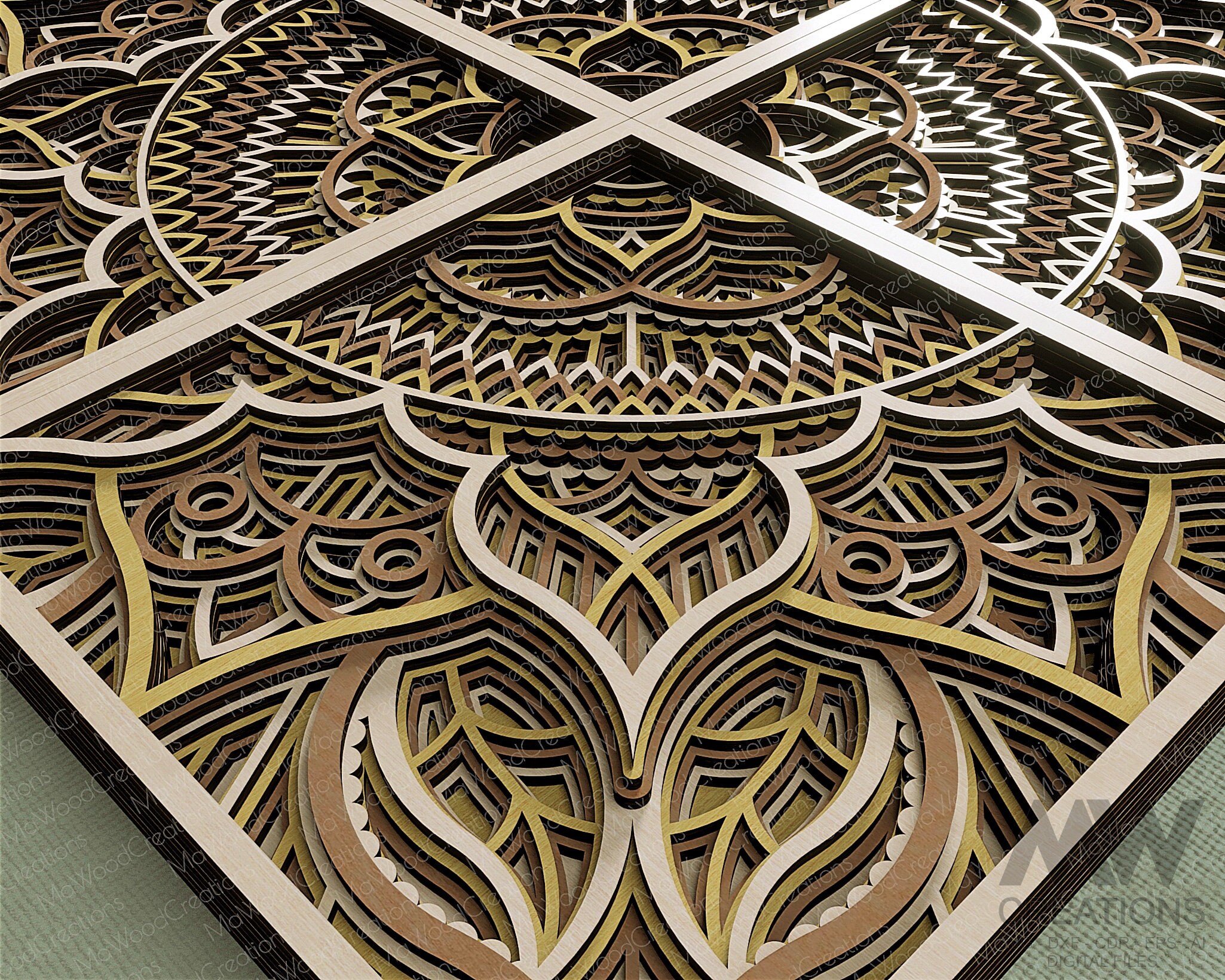 Laser Cut Multilayer Mandala SVG File 3D Layer Mandala SVG - Etsy