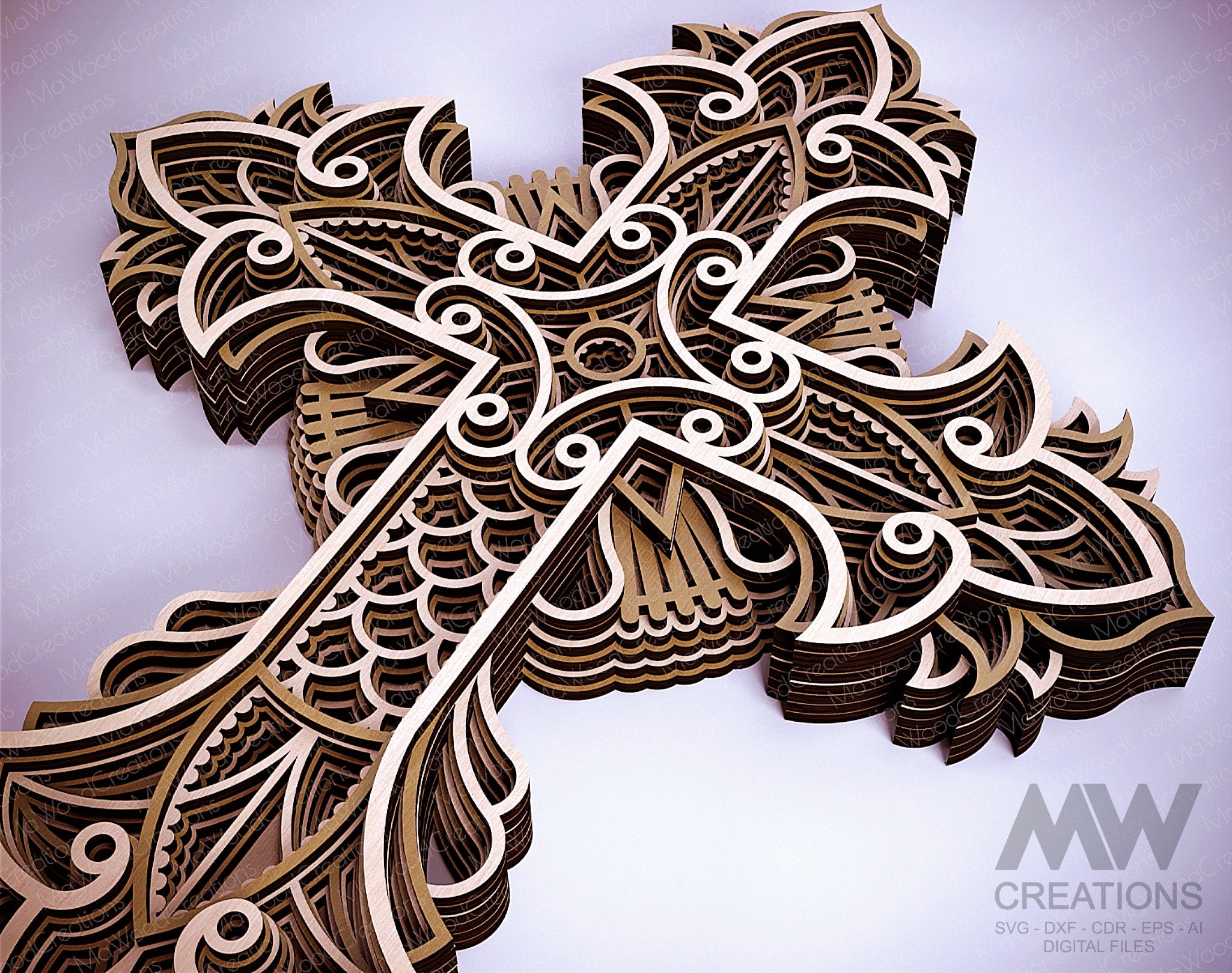 Laser Cut Cross Svg Dxf, Religious Cross SVG, Multilayer Cross, 3D SVG ...