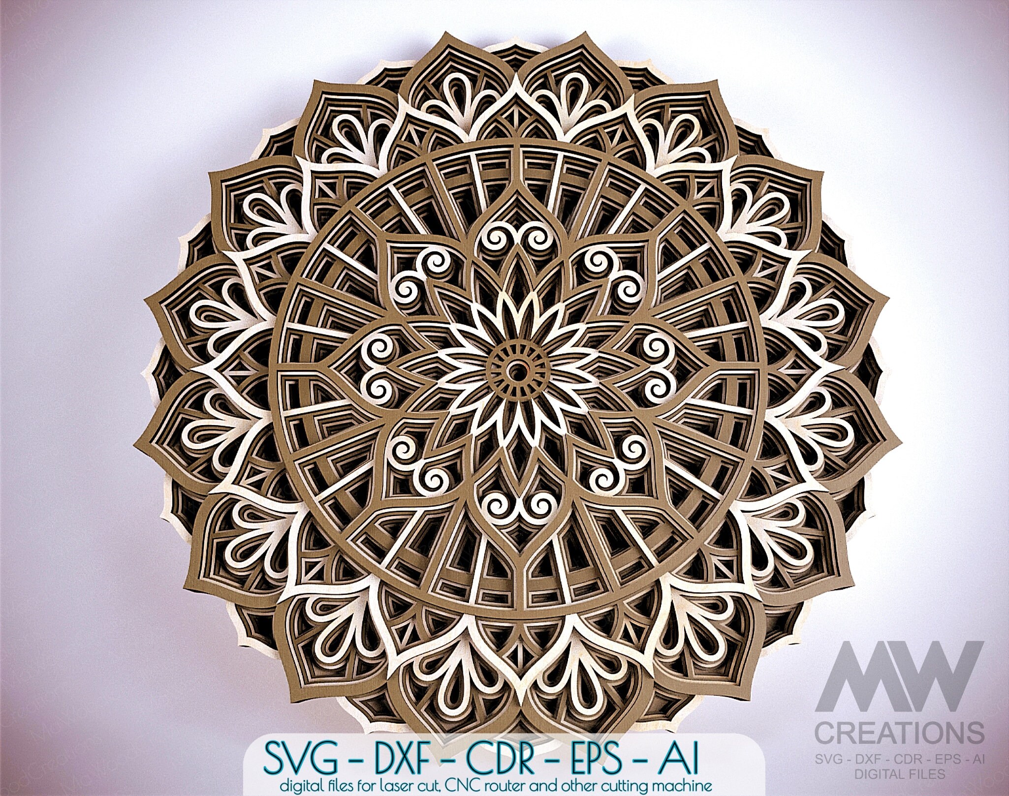 Multi Layer Mandala SVG Dxf 3D SVG Mandala Cricut Mandala - Etsy