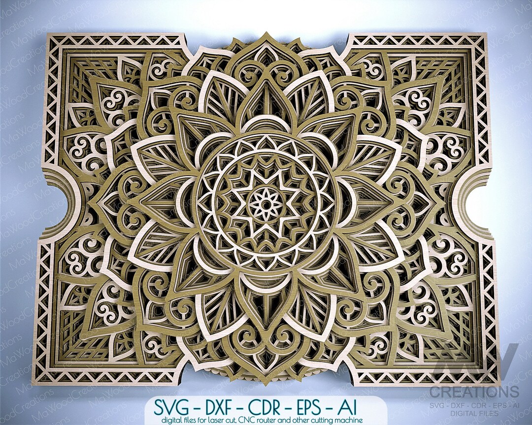 Laser Cut Mandala SVG Dxf, Multi-layer Mandala for Laser Cutting ...