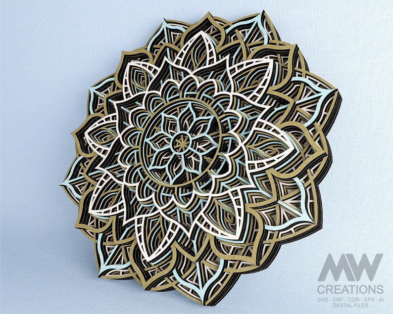 3d Layer Mandala SVG Laser Cut Multilayer Circle Mandala Dxf - Etsy