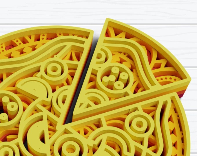 Multilayer Pizza SVG Pizza Cut File 3D Layer Plywood Cutting Paper ...