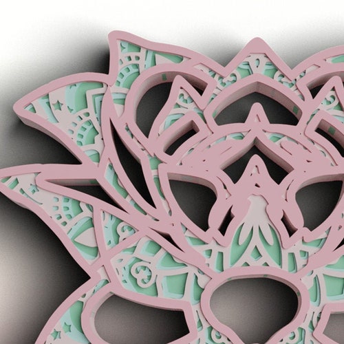 3D Lotus SVG DXF Files 3D Mandala Svg Layered Lotus - Etsy