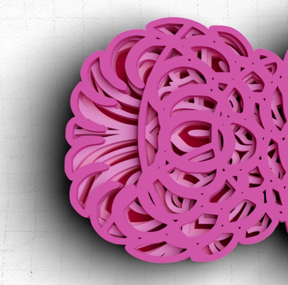 3D Raspberry SVG DXF 4 Layer Fruit Svg 3D Mandala Svg - Etsy