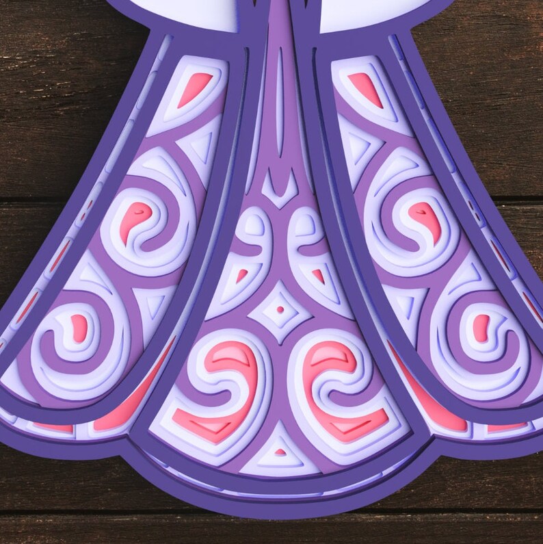 3D Angel SVG DXF 7 Layer Christmas Svg 3D Mandala Svg - Etsy