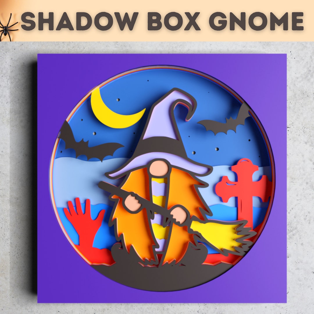 3D Shadow Box SVG Halloween Gnome Svg DXF Files for Plasma - Etsy