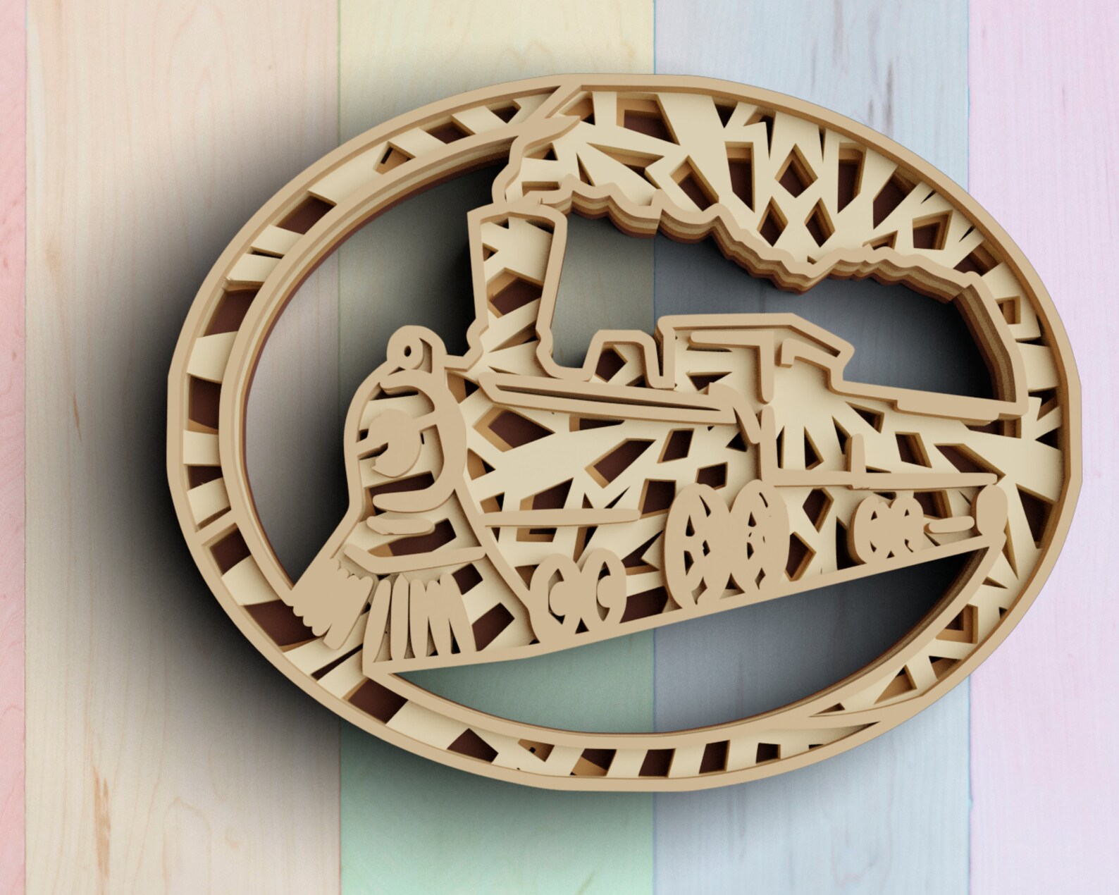 3D Train SVG DXF 4 Layer Locomotive Svg 3D Mandala Svg - Etsy Australia