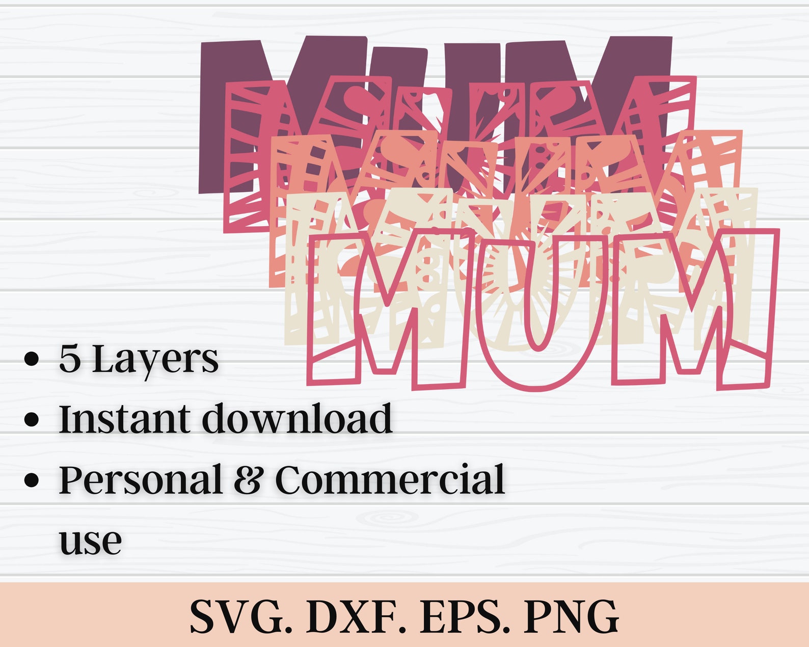 3D Mum SVG DXF 5 Layer Mothers Day Svg 3D Mandala Svg | Etsy