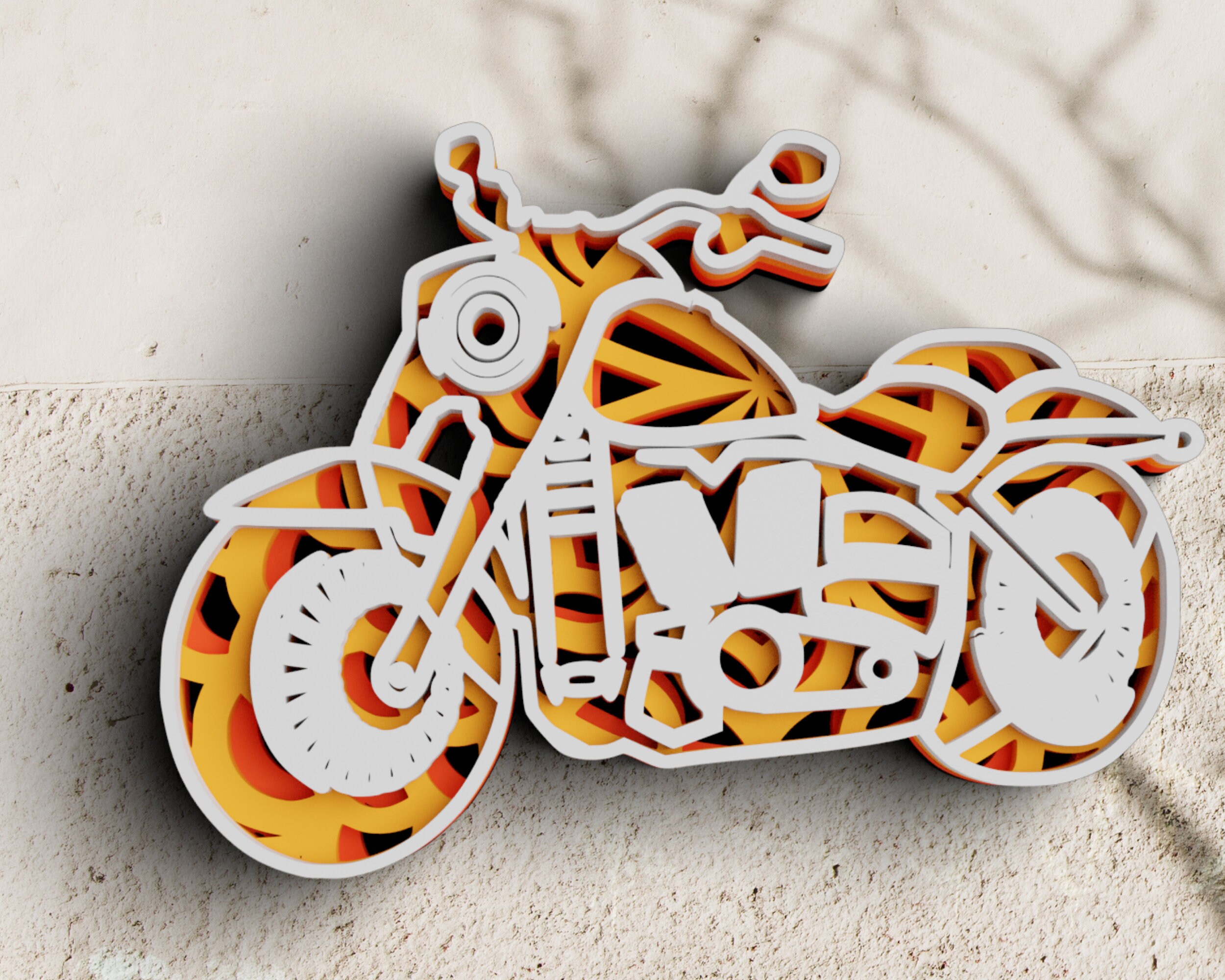 3D Motorcycle SVG DXF 4 Layer Biker Svg 3D Mandala Svg - Etsy
