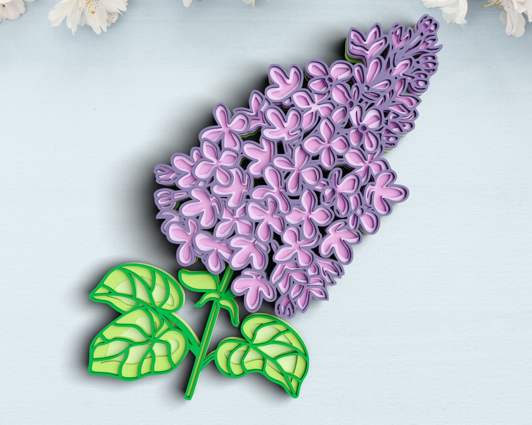 3D Flower SVG DXF Layered Svg Lilac Svg Mandala Svg Layered Svg Files ...