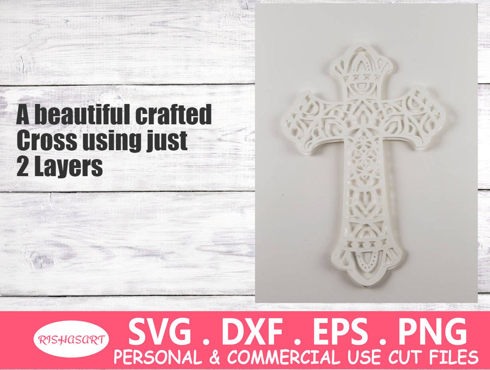 Cross Layered SVG 4 Layer 3D Mandala Svg Christian Svg Faith - Etsy