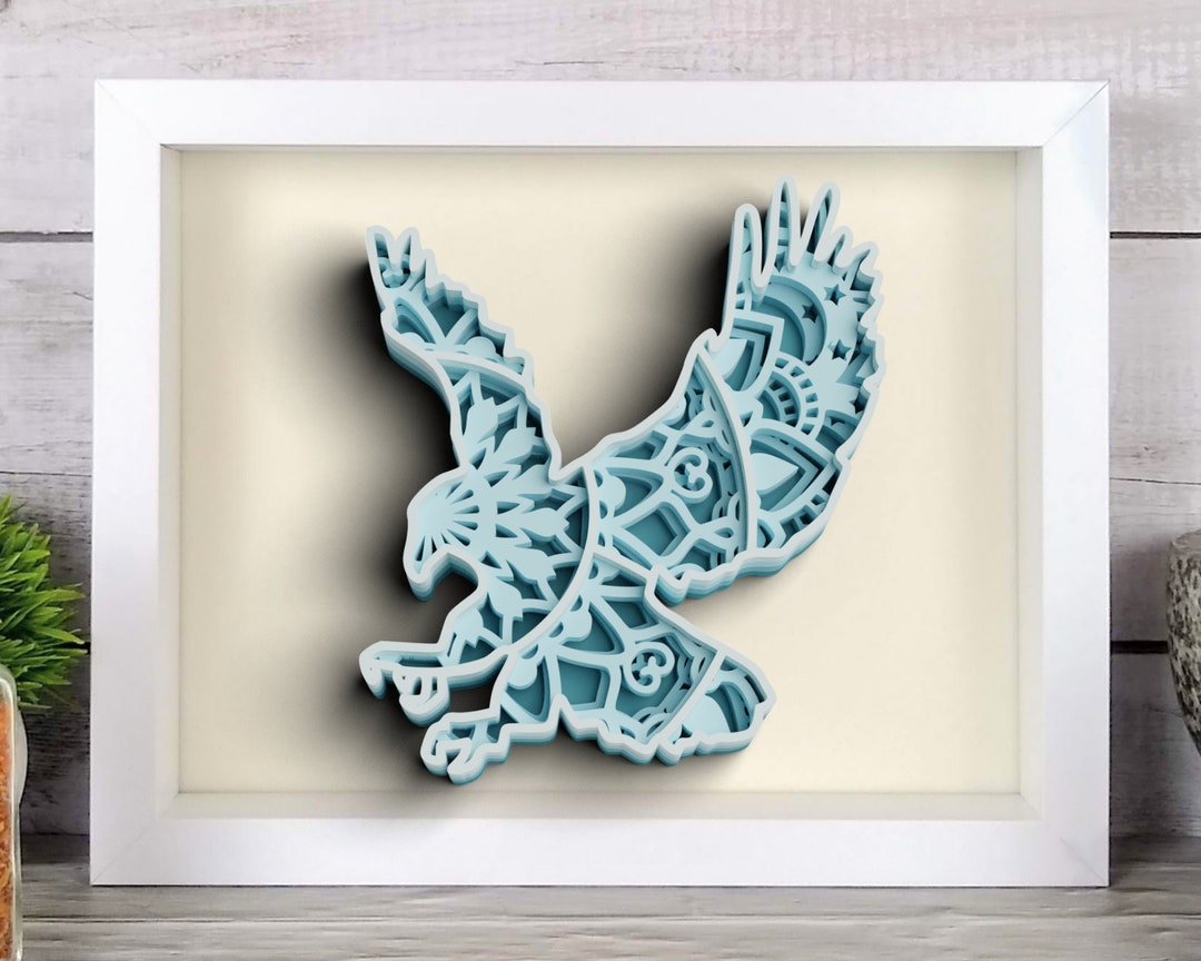 3D Eagle SVG DXF 4 Layers 3D Layer Mandala Svg Plywood Cutting Svg ...