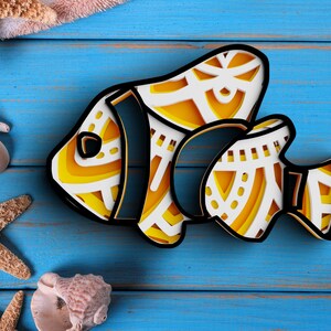 3D Fish SVG DXF 4 Layer Fisherman Svg 3D Mandala Svg Layered Mandala ...