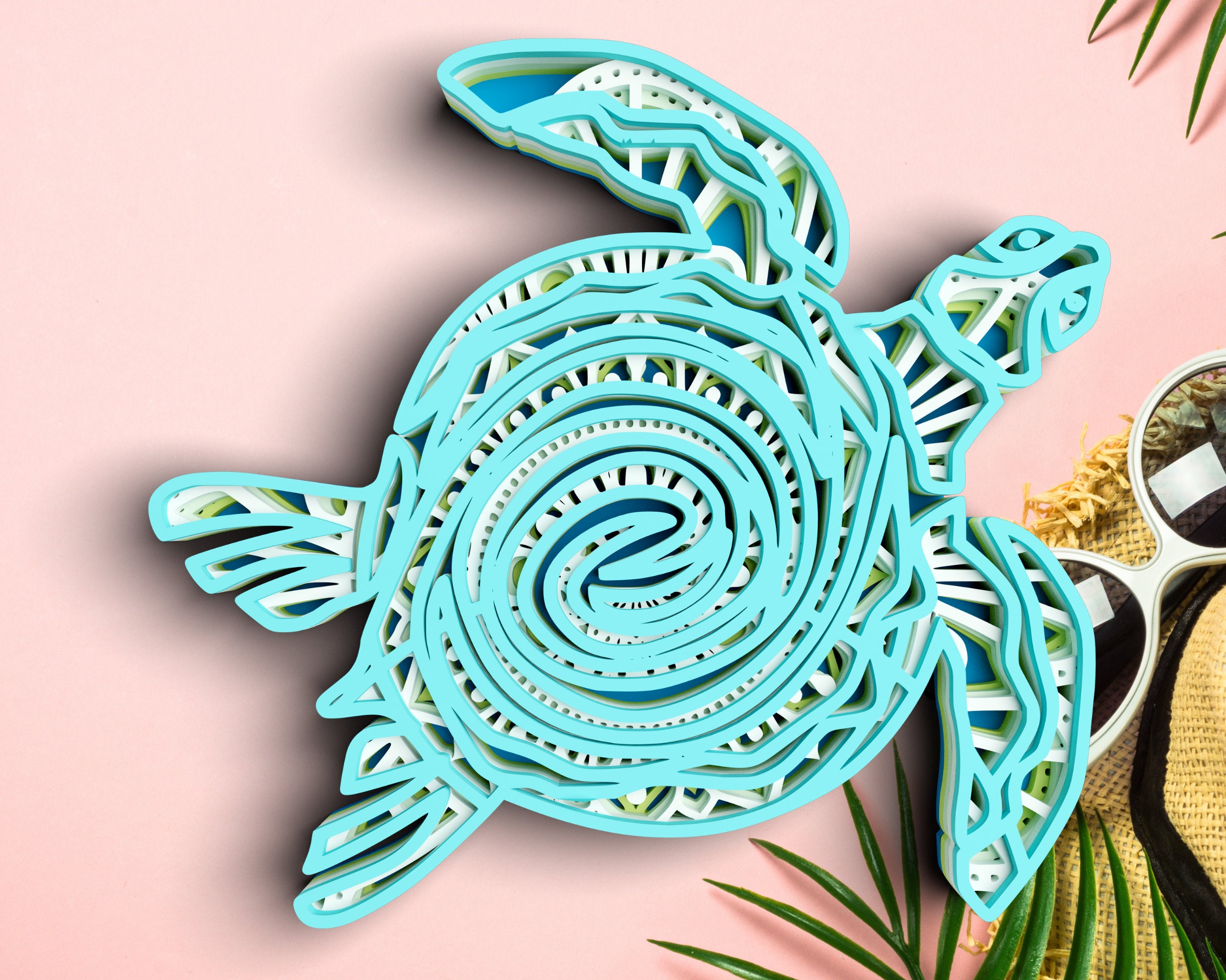 3D Sea Turtle SVG DXF 5 Layer Ocean Svg 3D Mandala Svg - Etsy