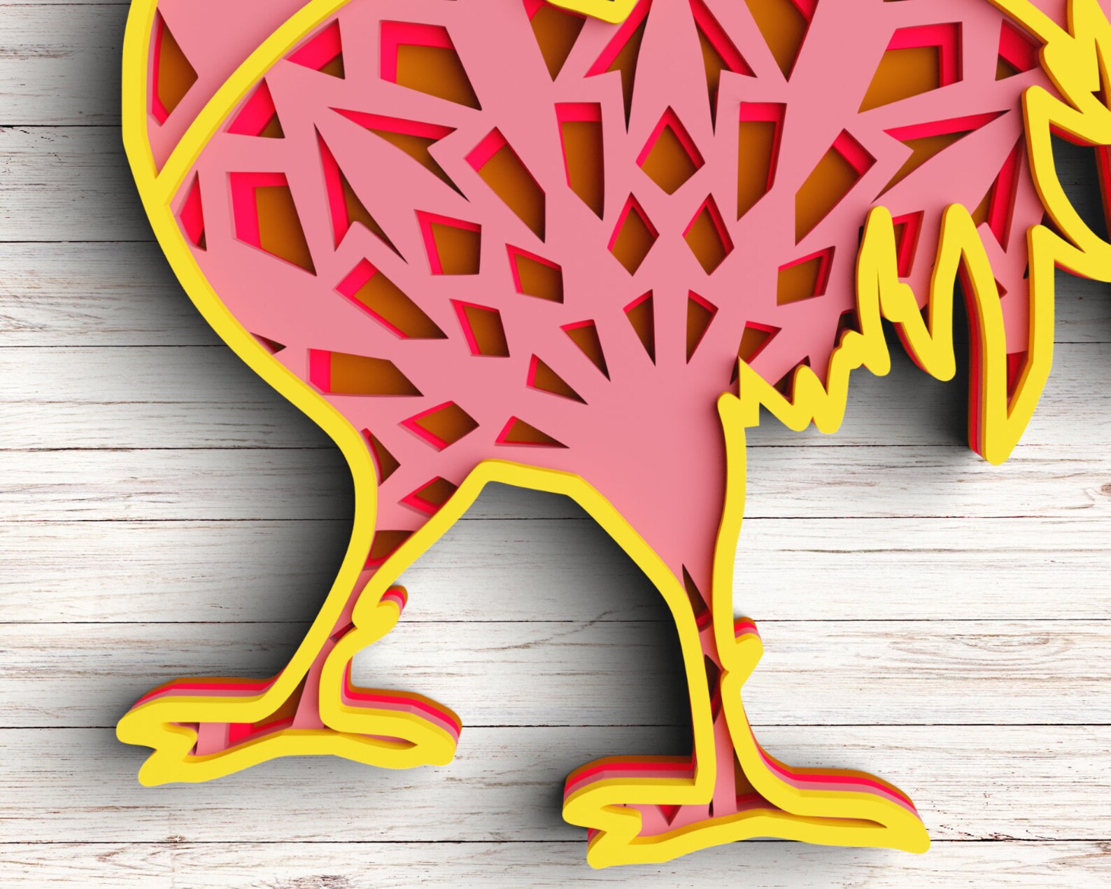 3D Rooster SVG DXF 4 Layer Bird Svg 3D Mandala Svg Layered - Etsy