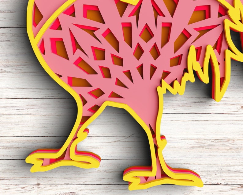 3D Rooster SVG DXF 4 Layer Bird Svg 3D Mandala Svg Layered - Etsy