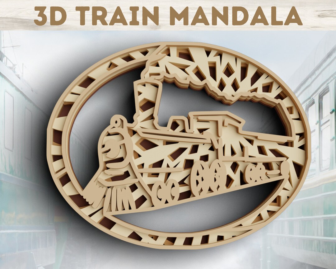 3D Train SVG DXF 4 Layer Locomotive Svg 3D Shadow Box Svg Layered ...