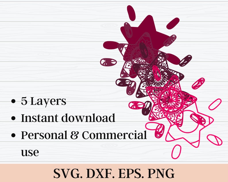 3D Christmas SVG DXF 5 Layer Star Svg 3D Mandala Svg | Etsy